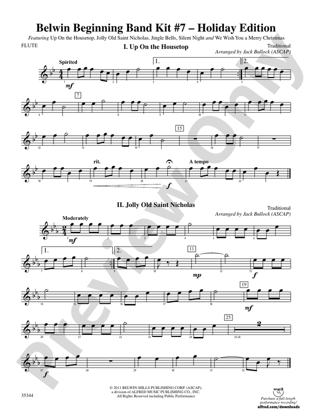Belwin Beginning Band Kit #7: Holiday Edition: Flute: Flute Part ...