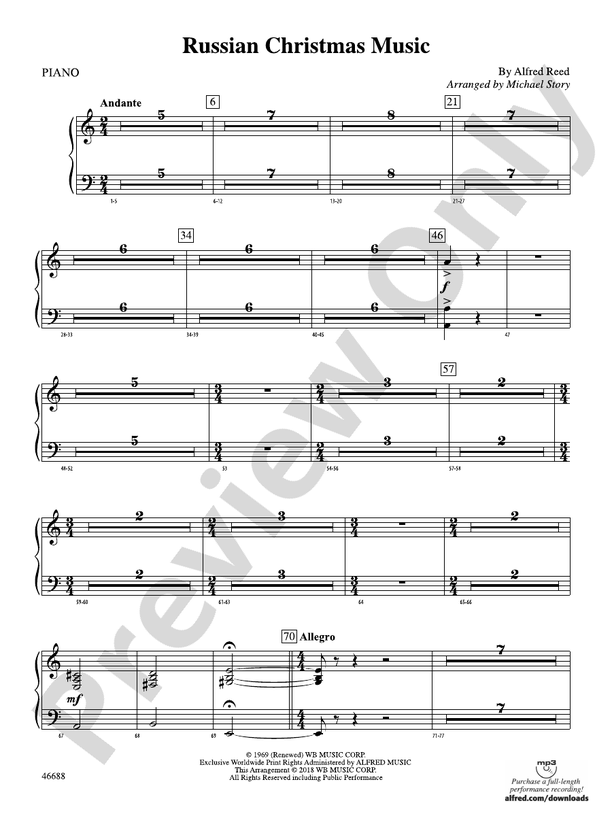 Russian Christmas Music: Piano Accompaniment: Piano Accompaniment Part ...