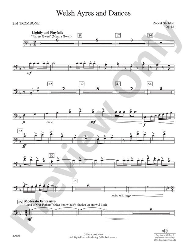 Welsh Ayres & Dances: 2nd Trombone: 2nd Trombone Part - Digital Sheet Music Download