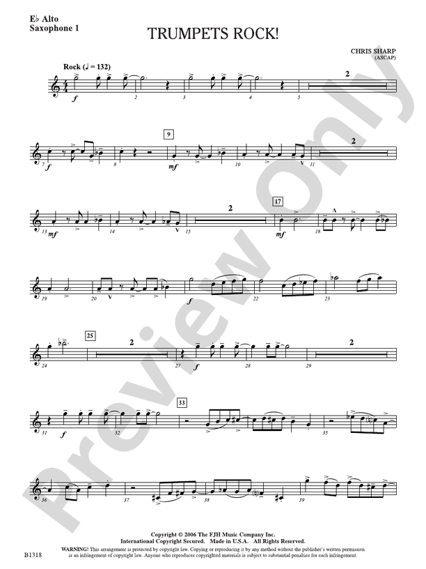 Trumpets Rock!: E-flat Alto Saxophone 1: E-flat Alto Saxophone 1 Part ...