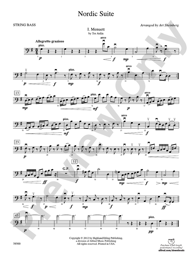 Nordic Suite: String Bass: String Bass Part - Digital Sheet Music Download