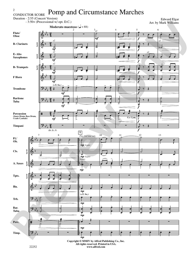 Pomp and Circumstance Marches: Score: Concert Band Score - Digital ...