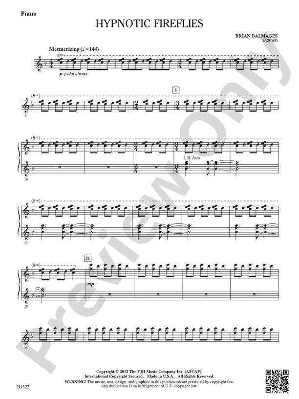 Hypnotic Fireflies: Piano: Piano Part: Brian Balmages - Digital Sheet ...