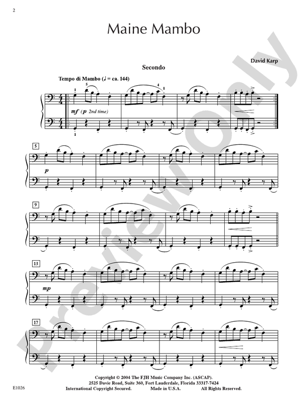 Maine Mambo: Piano: David Karp - Digital Sheet Music Download