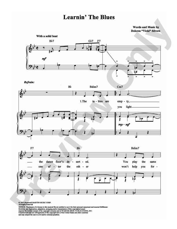 Learnin' the Blues: Piano/Vocal/Chords: Frank Sinatra - Digital Sheet ...