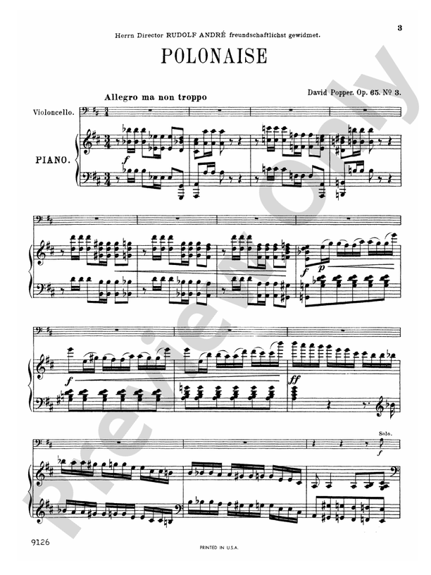 Popper: Polonaise, Op. 65, No. 3: Polonaise, Op. 65, No. 3 (Piano) Part ...