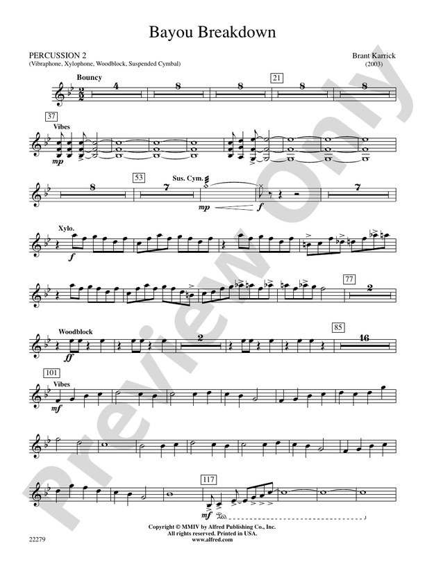 Bayou Breakdown: 2nd Percussion: 2nd Percussion Part - Digital Sheet Music Download