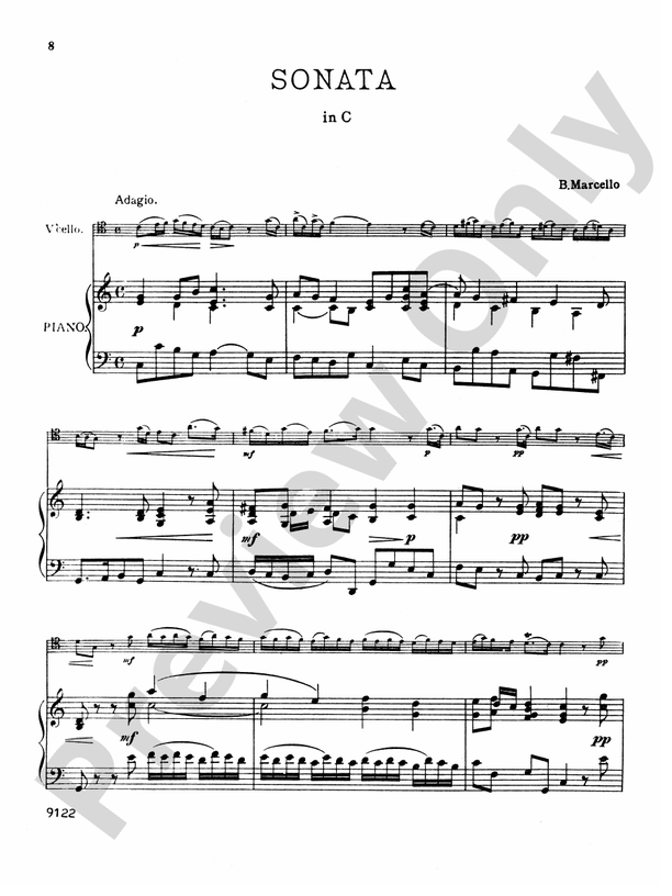 Marcello: Two Sonatas in G and C: Sonata No. 2, C Major (Piano) Part ...