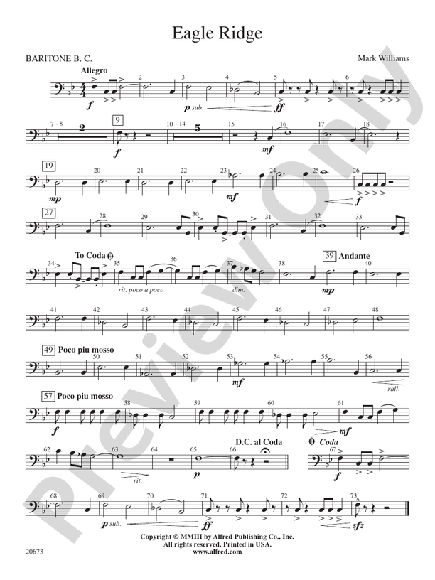 Eagle Ridge: Baritone B.C.: Baritone B.C. Part - Digital Sheet Music Download