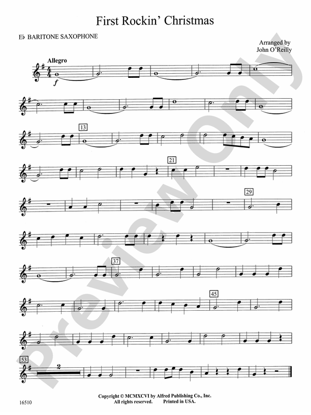 First Rockin' Christmas: E-flat Baritone Saxophone: E-flat Baritone Saxophone Part - Digital ...