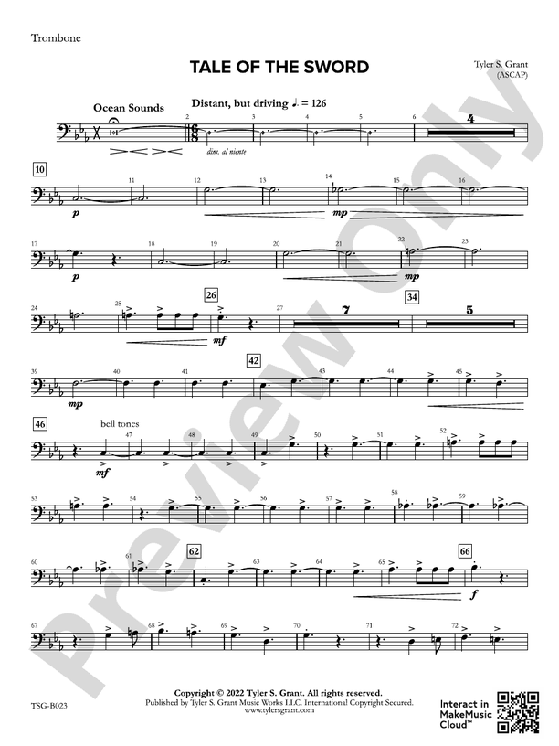 Tale of the Sword: 1st Trombone: 1st Trombone Part - Digital Sheet ...