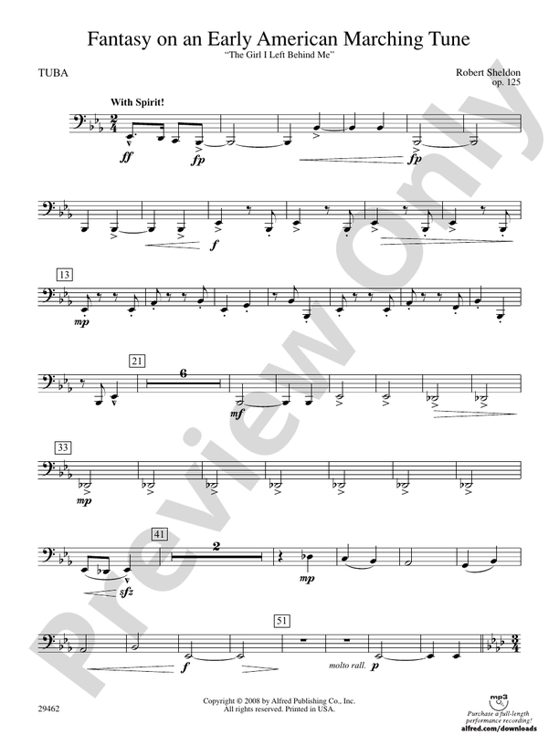 Fantasy on an Early American Marching Tune: Tuba: Tuba Part - Digital ...