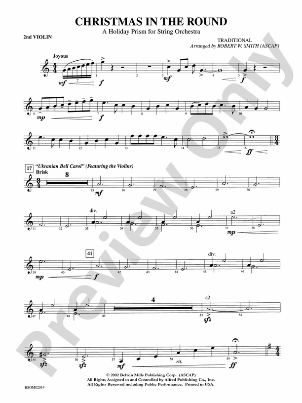 Christmas in the Round (A Holiday Prism for String Orchestra): 2nd Violin: 2nd Violin Part ...