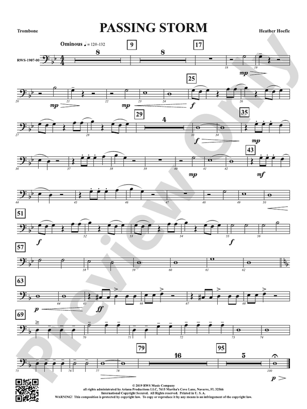 Passing Storm: 1st Trombone: 1st Trombone Part: Heather Hoefle ...