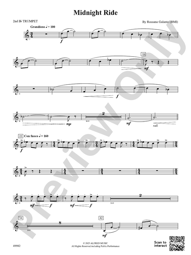 Midnight Ride: 2nd B-flat Trumpet: 2nd B-flat Trumpet Part - Digital ...