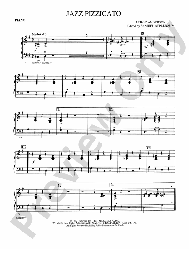 Jazz Pizzicato: Piano Accompaniment: Piano Accompaniment Part - Digital ...