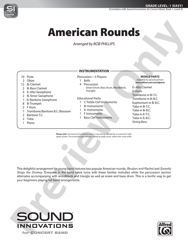 American Rounds: Concert Band Conductor Score & Parts - Digital Sheet ...