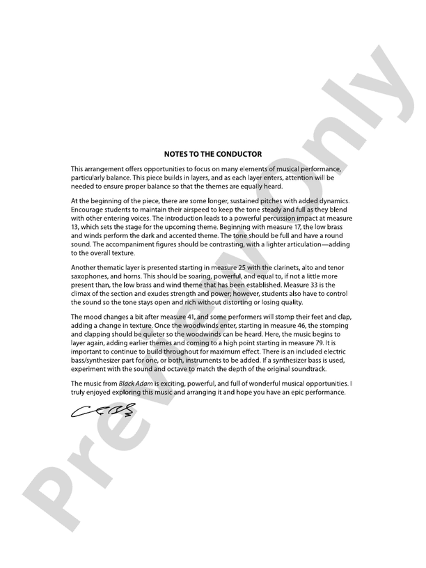 Black Adam: Score: Concert Band Score - Digital Sheet Music Download