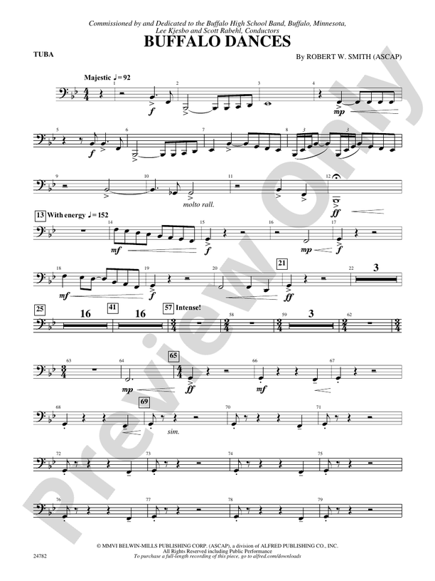 Buffalo Dances: Tuba: Tuba Part - Digital Sheet Music Download