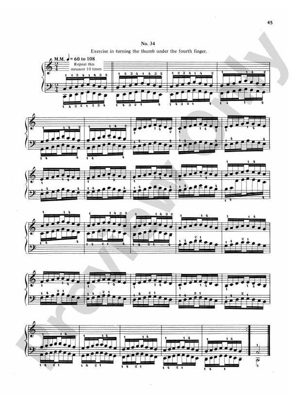 Hanon: The Virtuoso Pianist (Complete): No. 34 Part - Digital Sheet Music Download