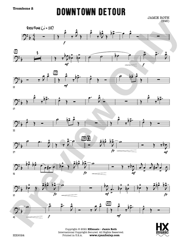 Downtown Detour: Trombone 2: Trombone 2 Part: Jamie Roth - Digital Sheet Music Download