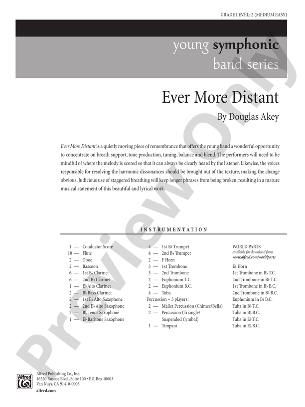 Ever More Distant: Concert Band Conductor Score & Parts: Douglas Akey ...