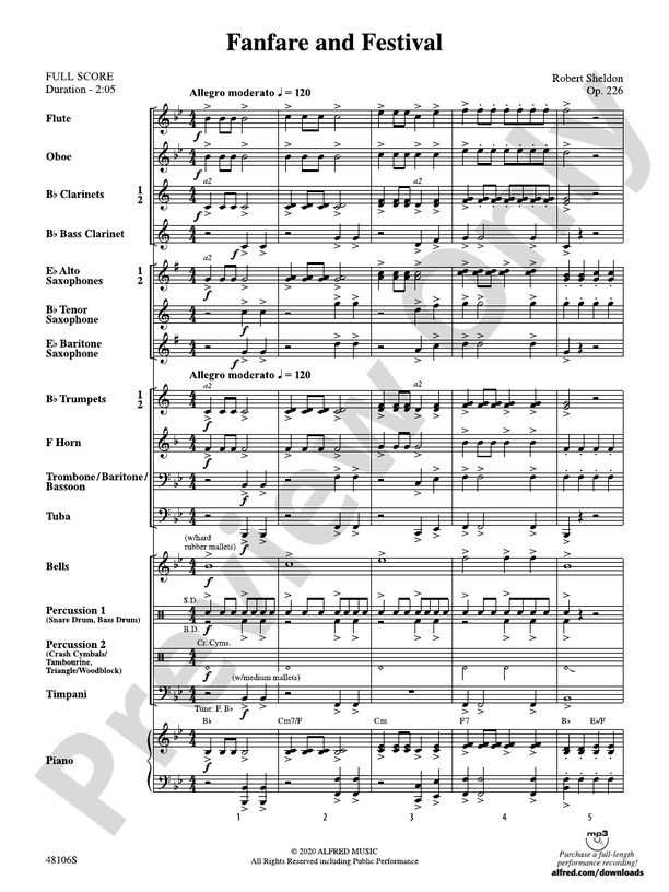 Fanfare and Festival: Score: Concert Band Score - Digital Sheet Music ...