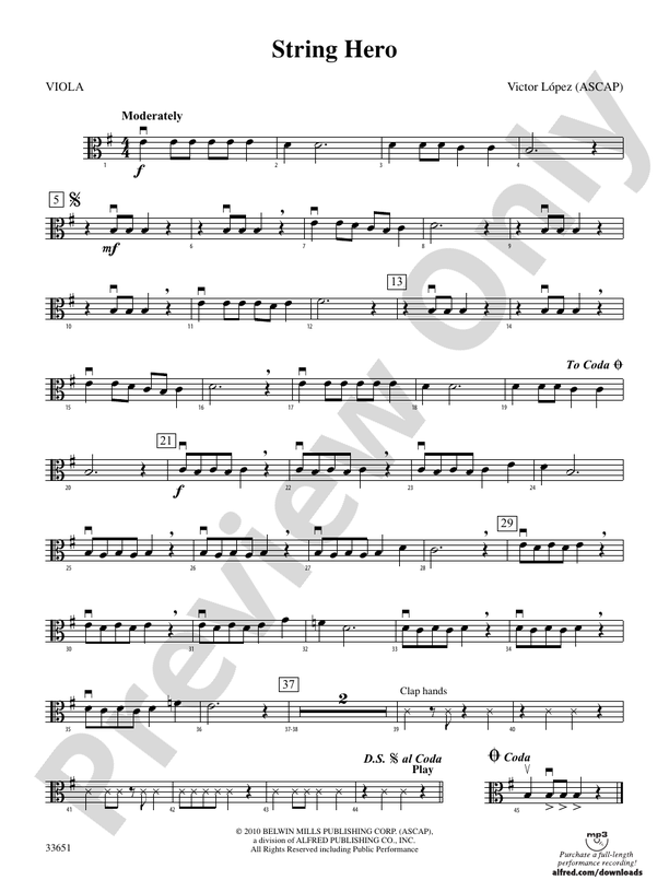 String Hero: Viola: Viola Part - Digital Sheet Music Download