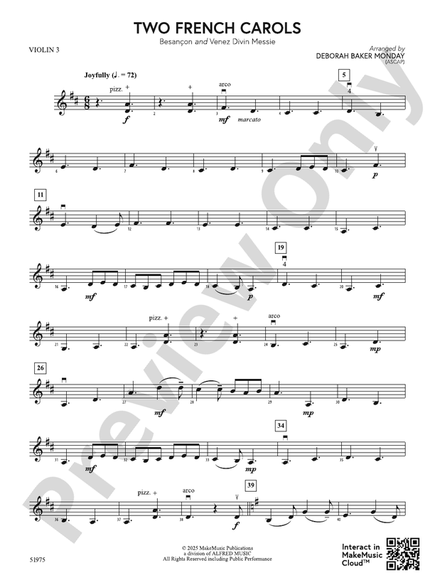 Two French Carols: 3rd Violin (Viola [TC]): 3rd Violin (Viola [TC ...