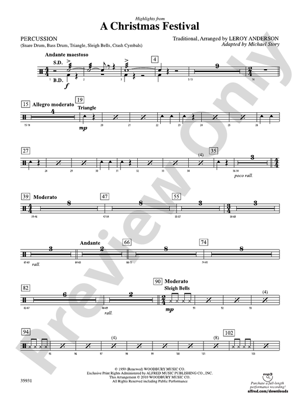 A Christmas Festival, Highlights from: 1st Percussion: 1st Percussion ...