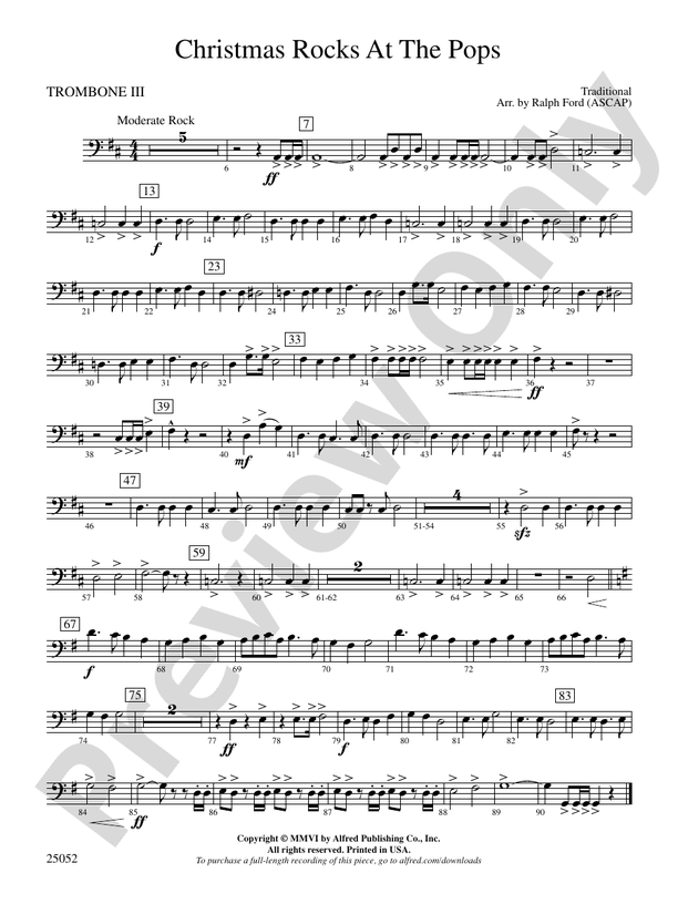 Christmas Rocks at the Pops: 3rd Trombone: 3rd Trombone Part - Digital ...