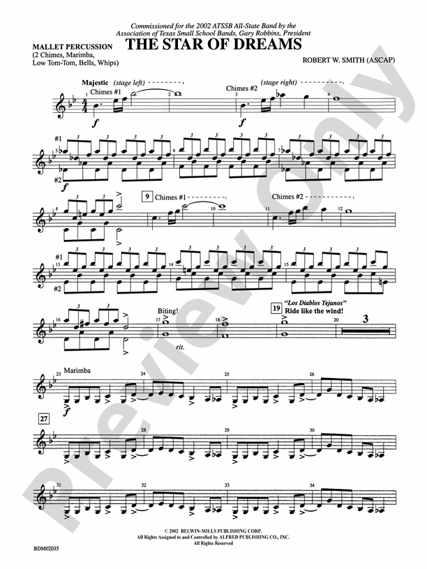 The Star of Dreams: Mallets: Mallets Part - Digital Sheet Music Download