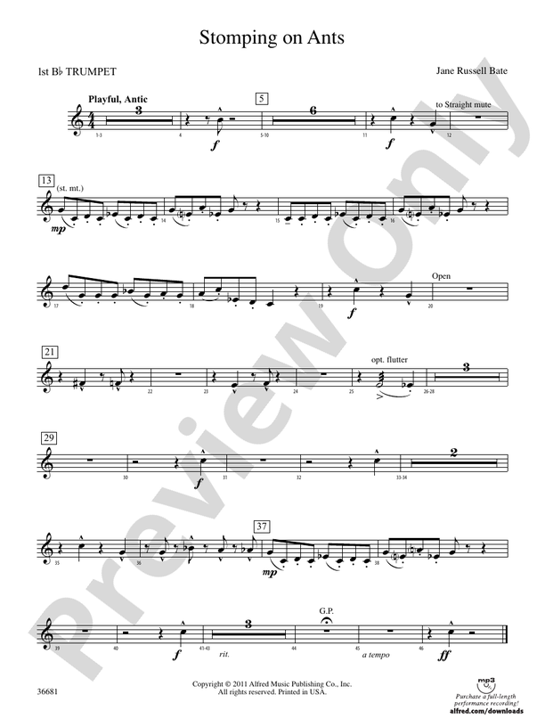 Stomping on Ants: 1st B-flat Trumpet: 1st B-flat Trumpet Part - Digital ...