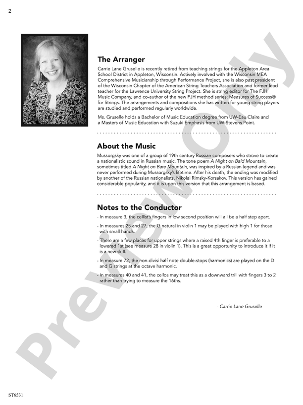 Night on Bald Mountain: String Orchestra Conductor Score & Parts ...