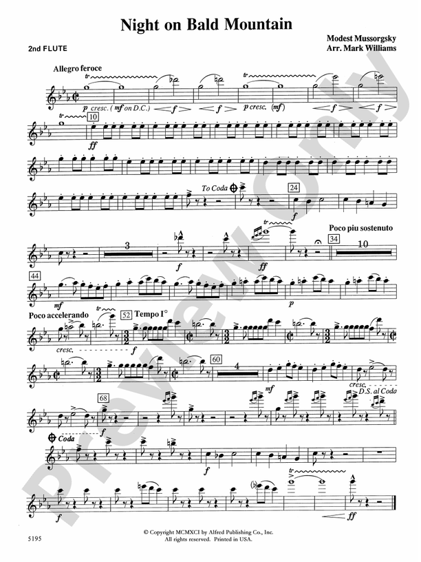 Night on Bald Mountain: 2nd Flute: 2nd Flute Part - Digital Sheet Music ...