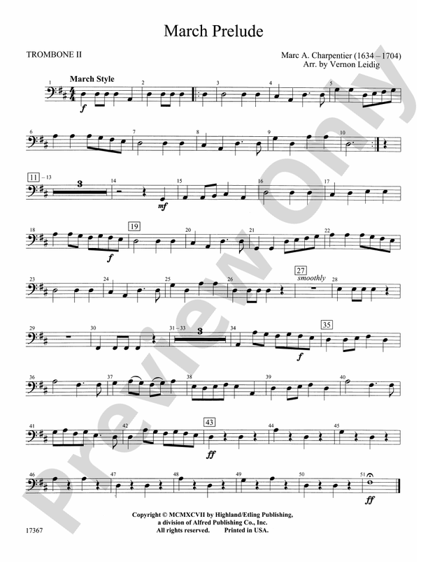 March Prelude: 2nd Trombone: 2nd Trombone Part - Digital Sheet Music ...