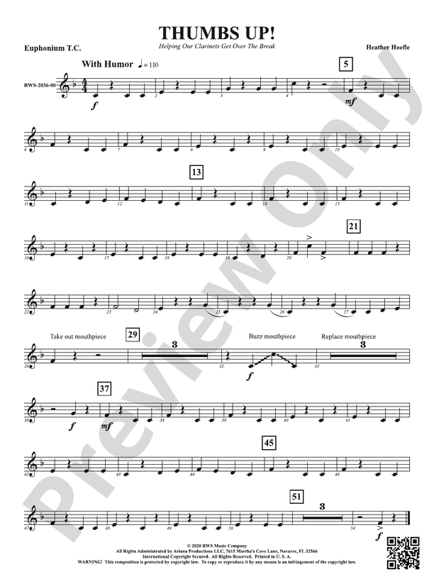 Thumbs Up! - Helping Our Clarinets Get Over the Break: Baritone T.C ...