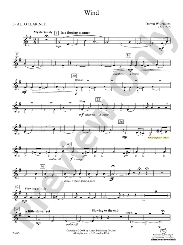 Wind: (wp) E-flat Alto Clarinet: (wp) E-flat Alto Clarinet World Part - Digital Sheet Music Download