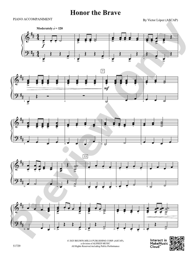 Honor the Brave: Piano Accompaniment: Piano Accompaniment Part ...
