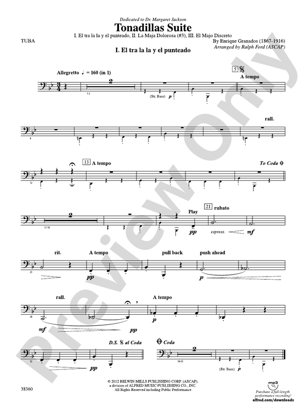 Tonadillas Suite: Tuba: Tuba Part - Digital Sheet Music Download
