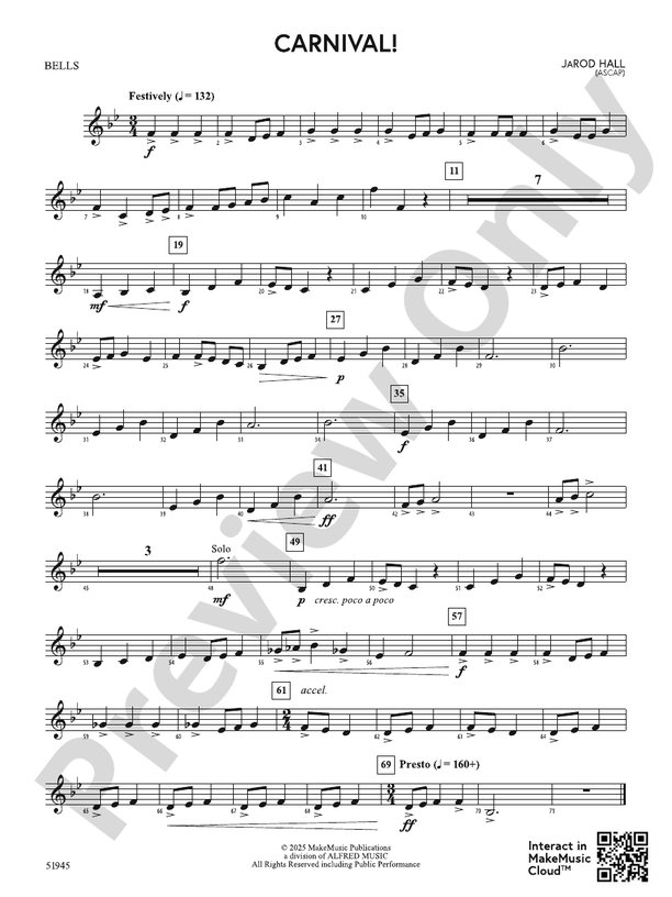 Carnival!: Bells: Bells Part - Digital Sheet Music Download