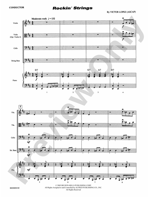 Rockin' Strings: String Orchestra Conductor Score & Parts: Victor Lopez ...