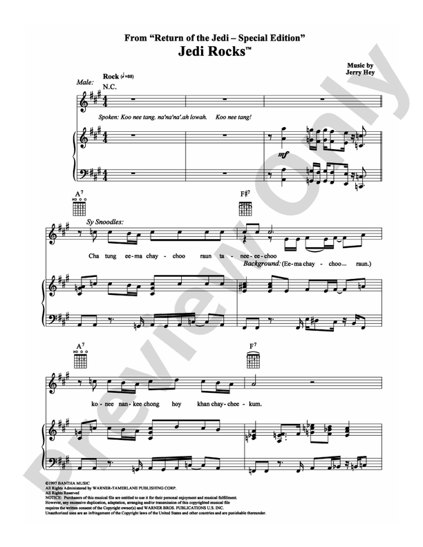 Jedi Rocks: Piano/Vocal/Chords: Jerry Hey - Digital Sheet Music Download