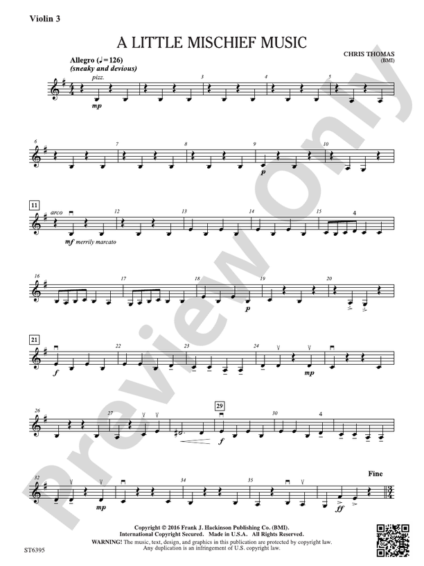 A Little Mischief Music: Violin 3 (Viola T.C.): Violin 3 (Viola T.C ...
