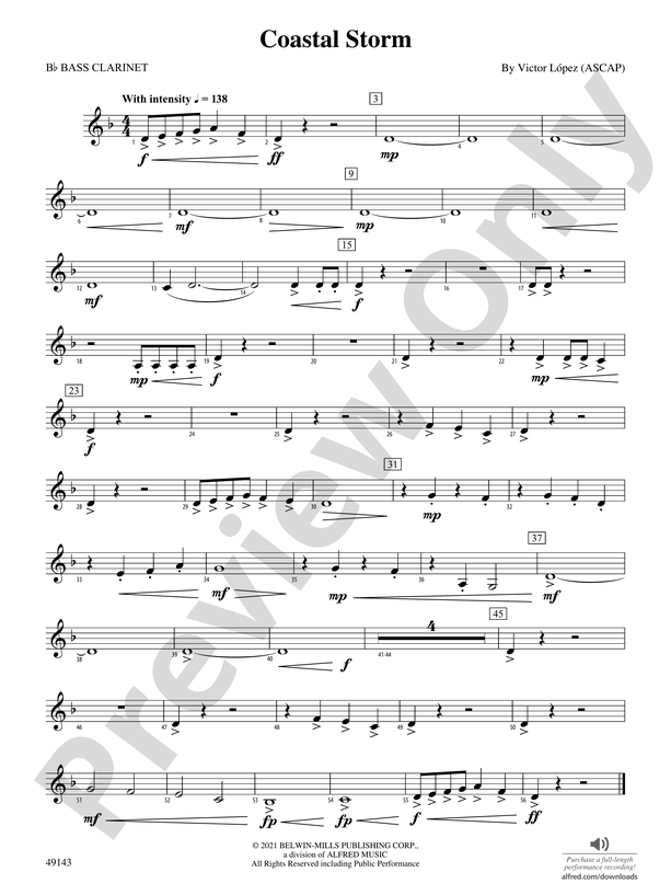 Coastal Storm: B-flat Bass Clarinet: B-flat Bass Clarinet Part ...