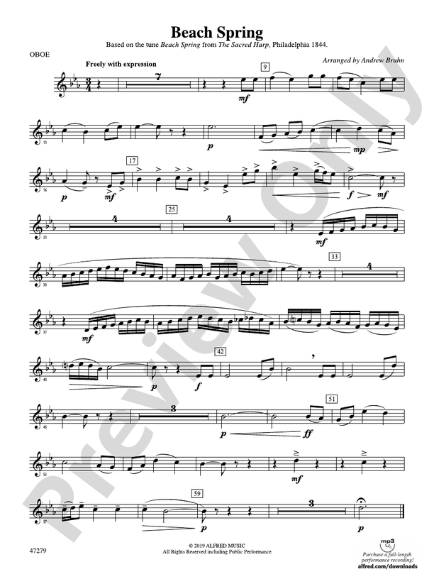 Beach Spring: Oboe: Oboe Part - Digital Sheet Music Download