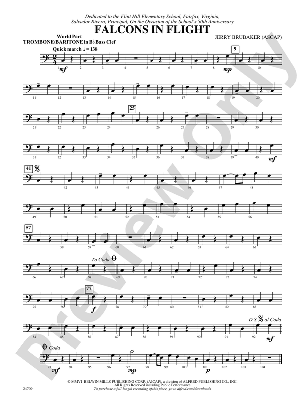 Falcons in Flight: (wp) 1st B-flat Trombone B.C.: (wp) 1st B-flat ...