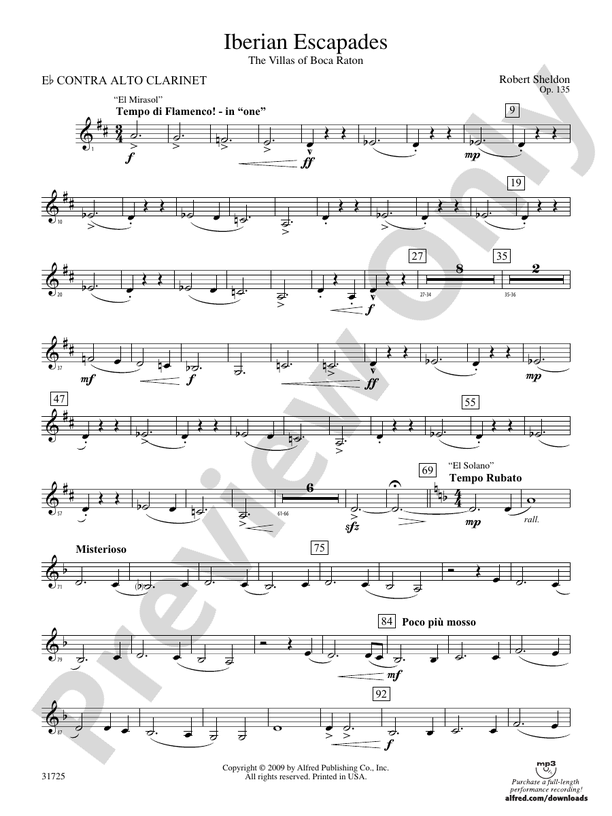 Iberian Escapades: (wp) E-flat Contrabass Clarinet: (wp) E-flat Contrabass Clarinet World Part ...