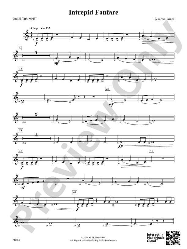 Intrepid Fanfare: 2nd B-flat Trumpet: 2nd B-flat Trumpet Part - Digital Sheet Music Download