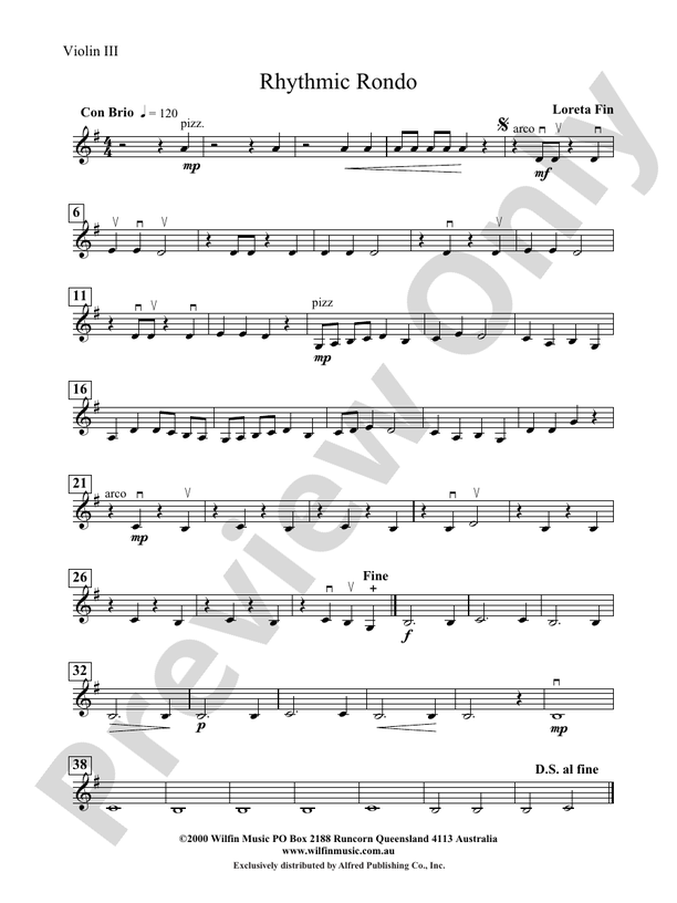 Rhythmic Rondo: 3rd Violin (Viola [TC]): 3rd Violin (Viola [TC]) Part ...
